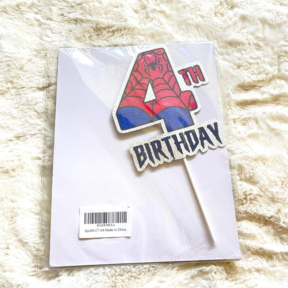 Accessories | Spider Man 4th Birthday Cake Decorations | Poshmark